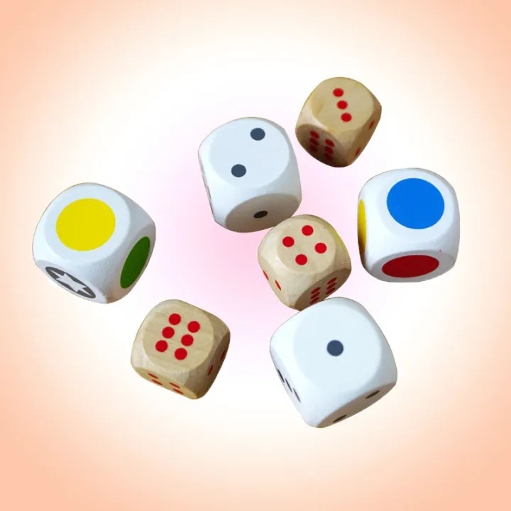 Digital Color Dice Dice Wooden Board Game Toy Accessories Teaching Aids ...