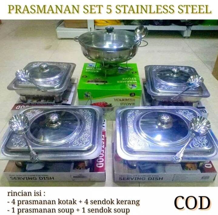 PRASMANAN SET 5 KOMBINASI ( 4PRASMANAN KOTAK + 5 SENDOK KERANG/SOUP ...