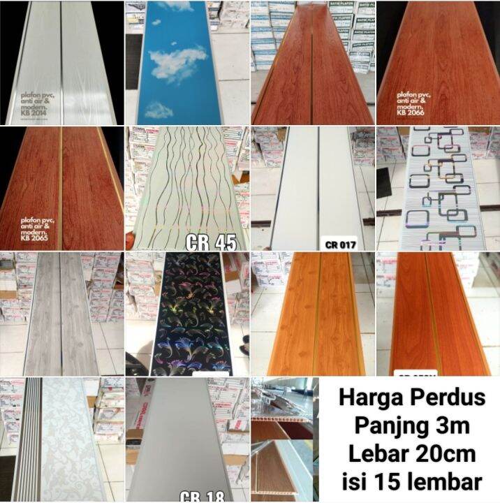 Bahan Plafon pvc Panjang 3m Lebar 20cm isi 15 lbar | Lazada Indonesia