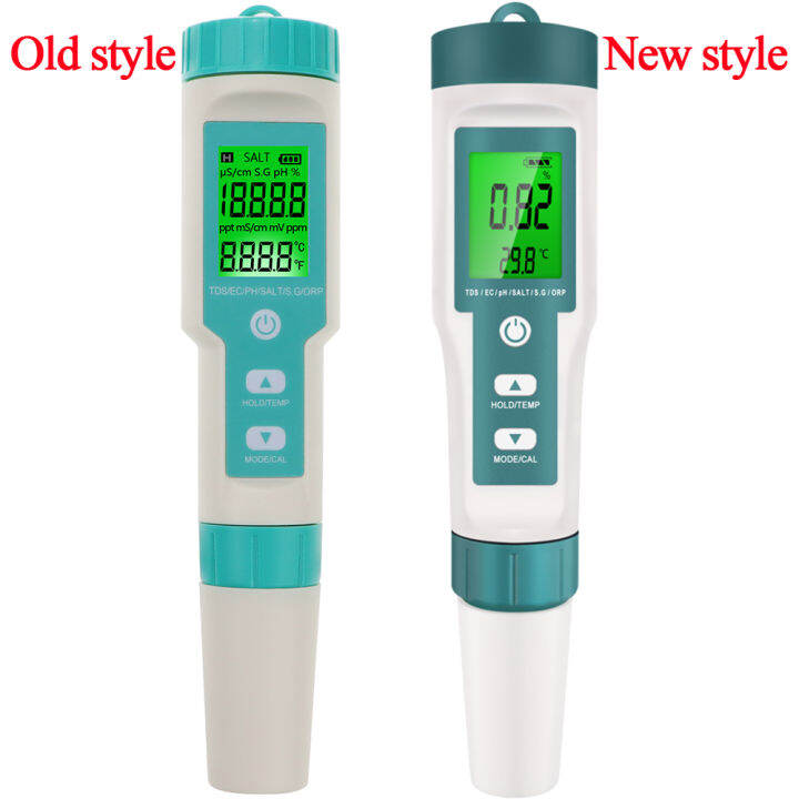 Multi-Functional 7 in 1 Digital Salinity Tester ORP PH TDS EC SG TEMP ...