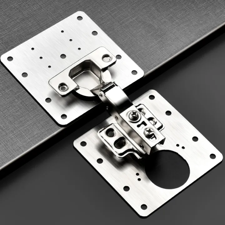 4 pcs Hinge Repair Fixing Plate Stainless Steel Boards Wardrobe Cabinet ...