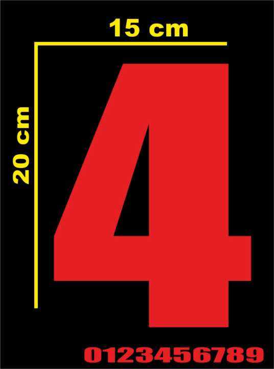 sticker cutting angka bisa request angka dan warna ukuran 20x15 cm ...