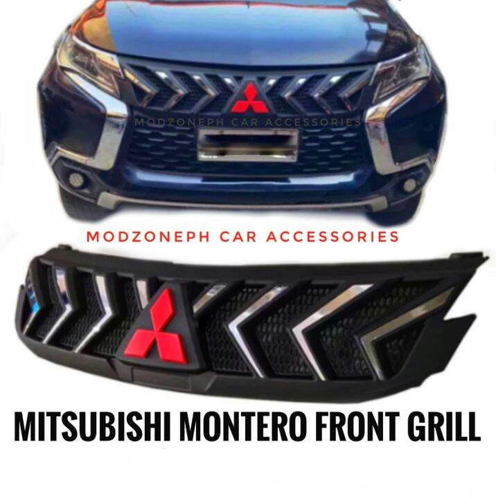 MITSUBISHI MONTERO 2016-2019 FRONT GRILL With White Trims NEW DESIGN ...