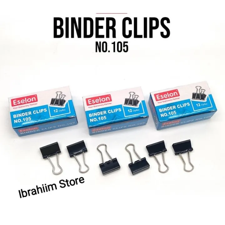 (12pcs) Binder Clips 105 / 1box Double Clip / Penjepit kertas Eselon ...