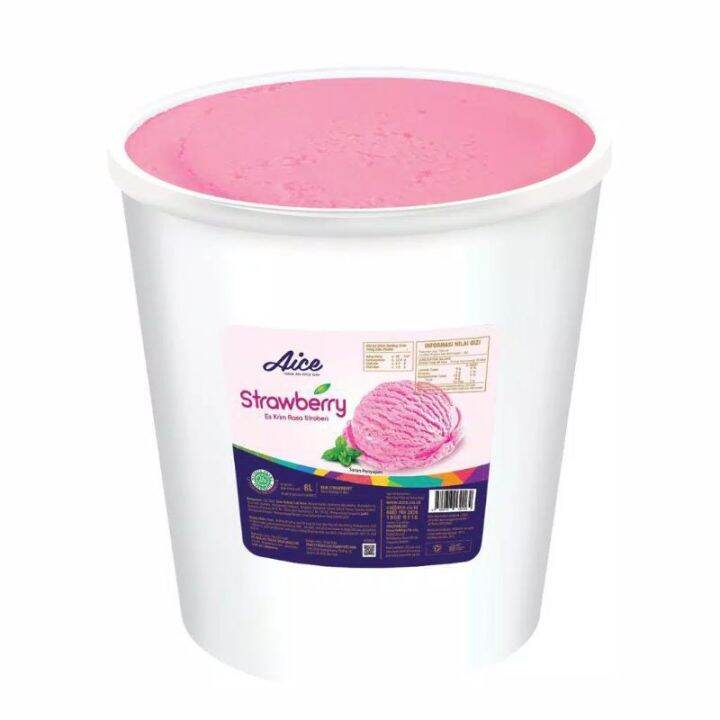 Aice Es krim rasa stroberi kemasan ember 8 liter | Lazada Indonesia