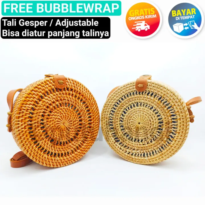 Tas Rotan Bulat Original motif Keong 20cm | Lazada Indonesia