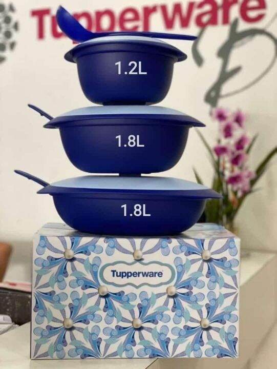 Tupperware ROYAL BLUE SERVER SET FULL PROMO🥰🥰 | Lazada