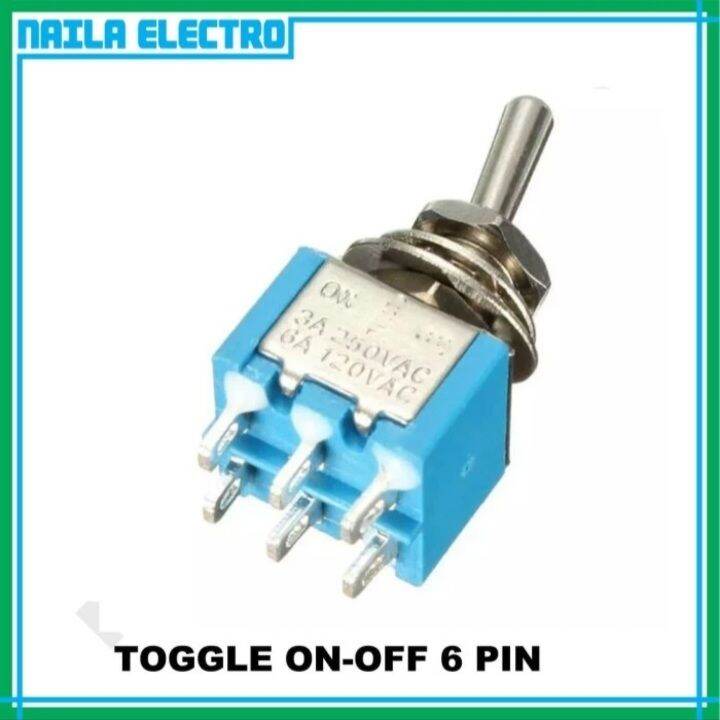 ( per 2 pcs ) Toggle Switch On Off 6 Pin / Saklar On Off 6 Kaki ...