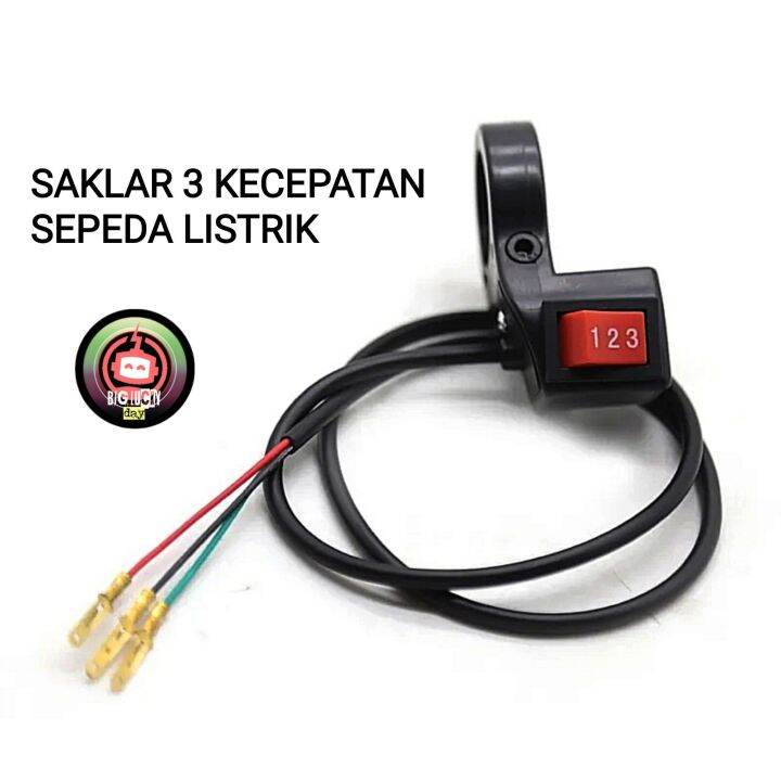 SAKLAR 3 SPEED SEPEDA LISTRIK UNIVERSAL SWITCH 3 KECEPATAN 123 TOMBOL 3 PERCEPATAN 1 2 3 MOTOR ...