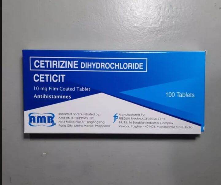 CETIRIZINE DIHYDROCHLORIDE CETICIT 10mg 100tablets Expiry Date: 08/2025 ...