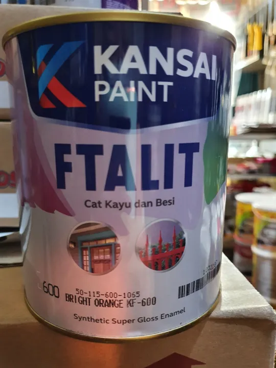 CAT FTALIT KAYU & BESI BRIGHT ORANGE KF -600 1kg cat kayu cat besi ...