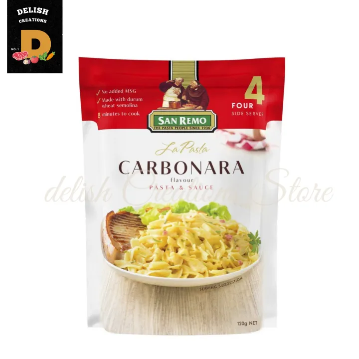 San Remo Carbonara Pasta & Sauce 120g. พาสต้าพร้อมซอส ปรุงรส | Lazada.co.th