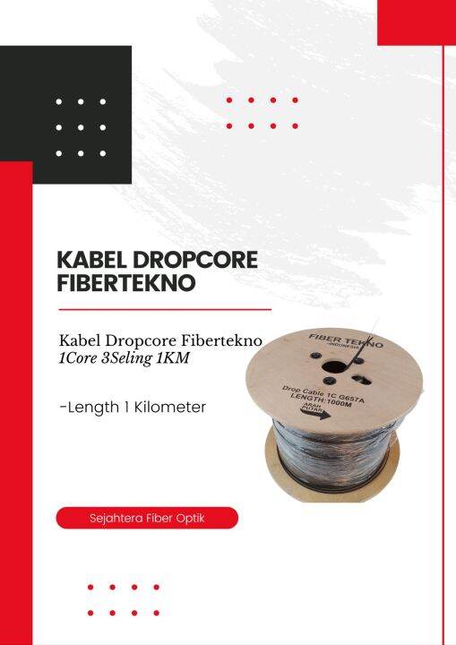 Kabel Dropcore 1 Core 3 Seling Fiber Tekno | Fiber Optic FTTH | Lazada ...