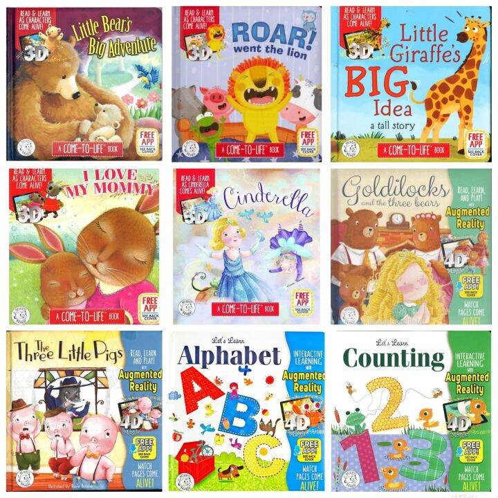 Little Hippo Book come-to-life augmented reality 4D interactive children book Let's Learn ...