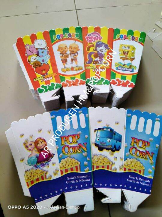 KOTAK BUNGKUS POPCORN UKURAN 12X6 / KERTAS POP CORN | Lazada Indonesia