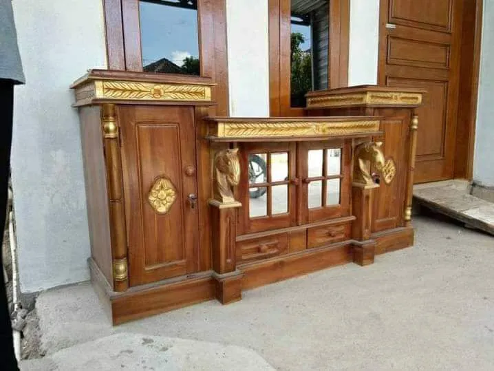 meja tv kuda jati gloss | Lazada Indonesia