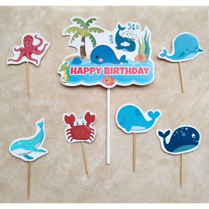 1 set topper toper hiasan tusukan kue cake nasi tumpeng ulang tahun ...