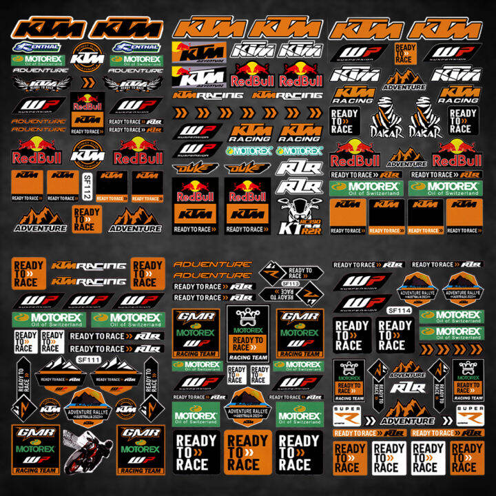 For KTM Motorcycle Stickers EXC Off-road Reflective Waterproof Helmet ...