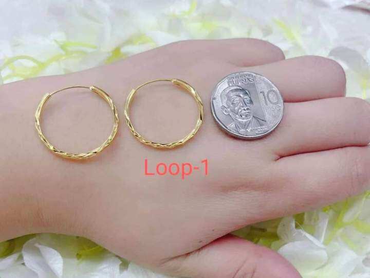 (004) 10k Gold Loop earrings for daily use | Lazada PH