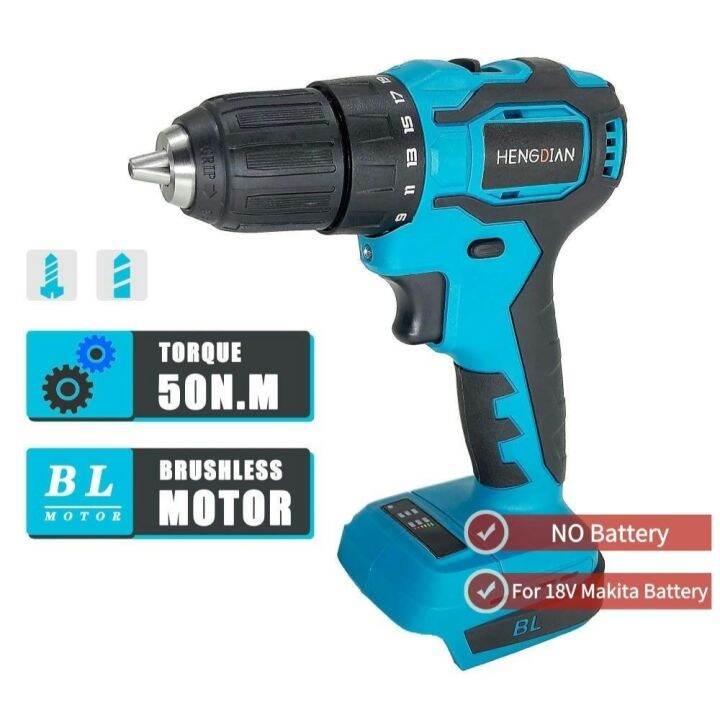 20V Cordless Electric Drill Rechargeable Screwdriver 2 Speed 10mm ...