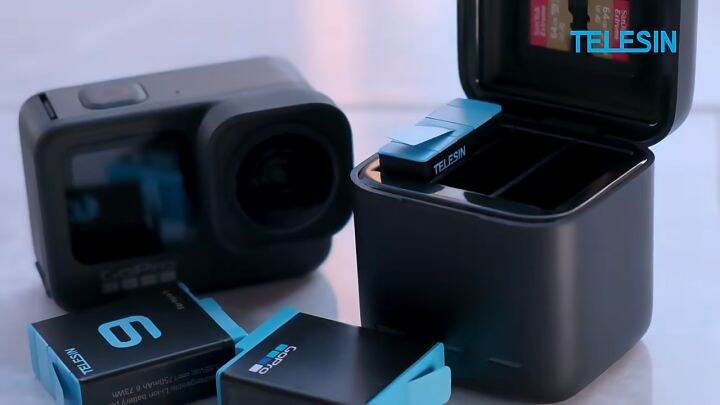 TELESIN 3-Slot Storage Charging Box with 2 Rechargeable Batteries for GoPro Hero 12, Hero 11 ...