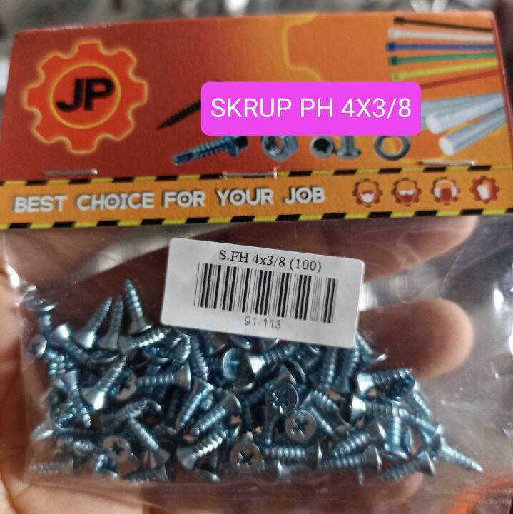 100pcs SKRUP FH 4X3/8 SEKRUP 4 X 3/8 | Lazada Indonesia