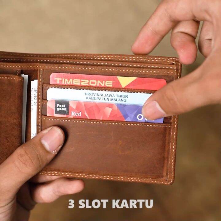 Dompet Lipat 2 3D Pria Simple Distro Keren Kulit Sapi Crazy Horse ...