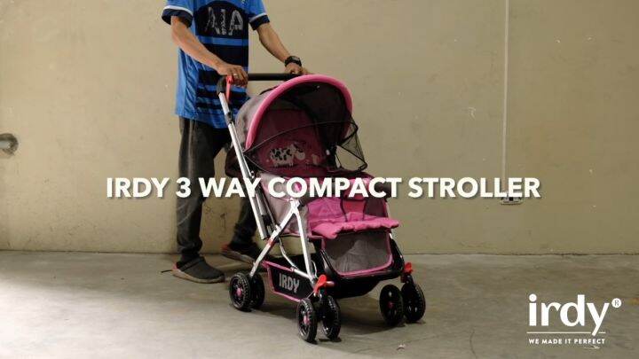 IRDY Foldable Compact Stroller S-829A with Reversible Handle Mosquito ...
