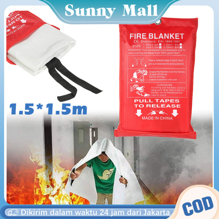 Fire Blanket Original Pemadam Api Fiberglass Kain Pemadam Api Selimut Anti Api - 150 X 150 cm ...
