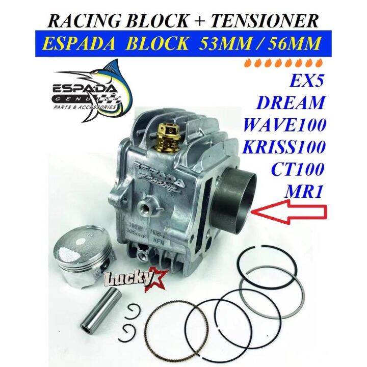 🔥NEW🔥 ESPADA RACING BLOCK TENSIONER 53MM 56MM - EX5 DREAM CLASS 1 WAVE100 KRISS100 CT100 MR1 MR3 ...