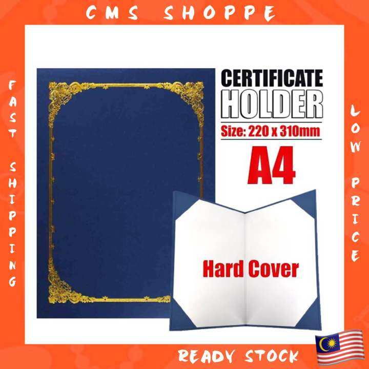 Fail Sijil A4 Certificate Holder Hard Cover with Gold Border Durable ...