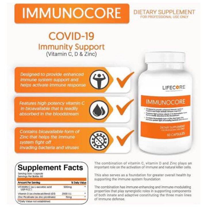 IMMUNOCORE Immunity Support (60 Capsules) | Lazada PH