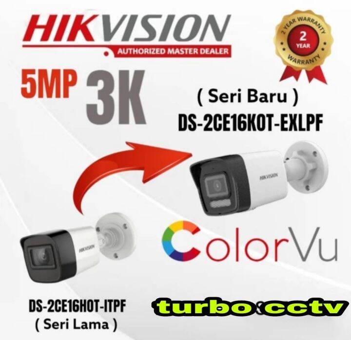 KAMERA CCTV OUTDOOR HIKVISION TURBO HD 2CE16KOT EXLPF 5MP COLORVU | Lazada Indonesia