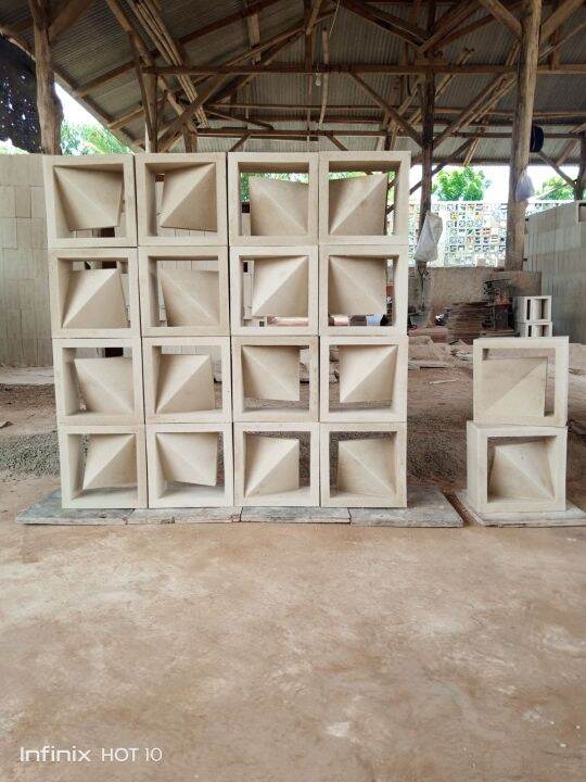 Roster beton minimalis,roster beton motif L duri,roster putih,lubang ...