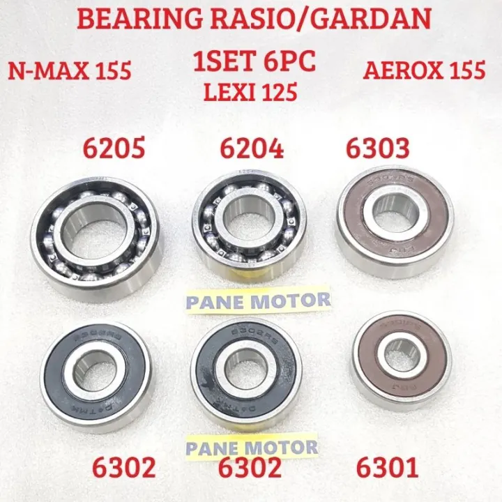 BEARING RASIO LAHER BERING GARDAN AEROX 155 N MAX N-MAX 155 LEXI 125 ...