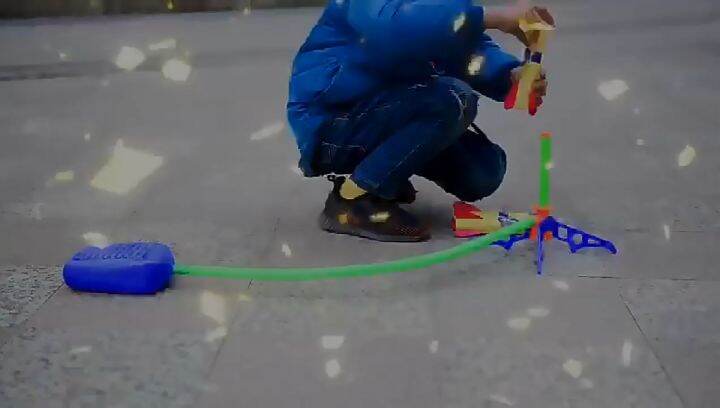 Rocket Foot Pump Launcher Toys Sport Game Jump Stomp Outdoor Child Play ...