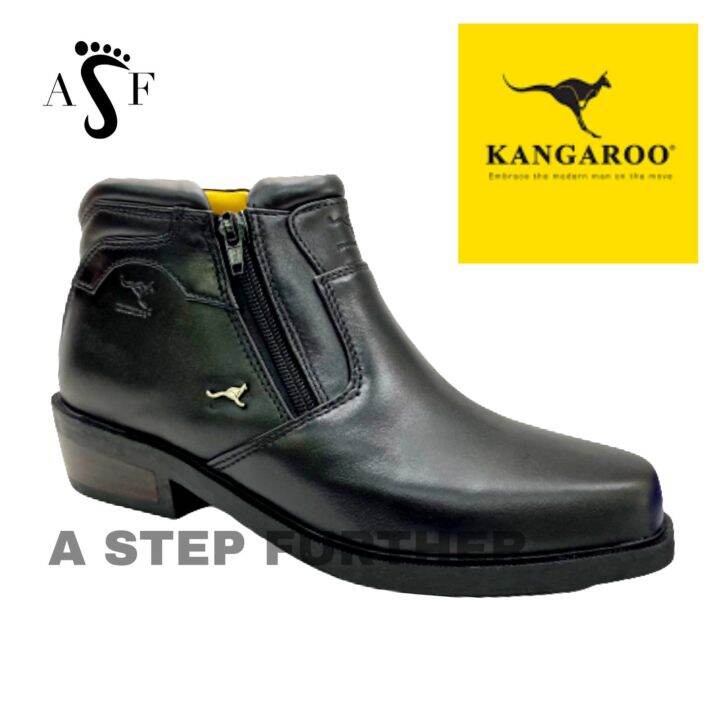 ORIGINAL KANGAROO MID CUT DOUBLE ZIP MEN FULL LEATHER SHOE 8001 | Lazada