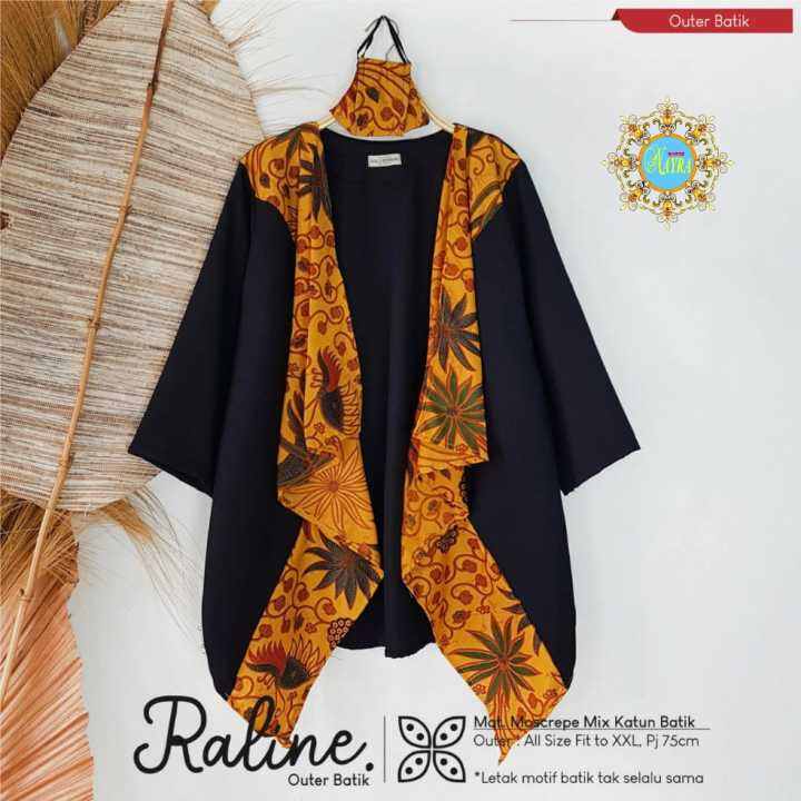 OUTER BAJU BATIK WANITA DEWASA BATIK ASLI SOLO KATUN KOMBINASI POLOS ...