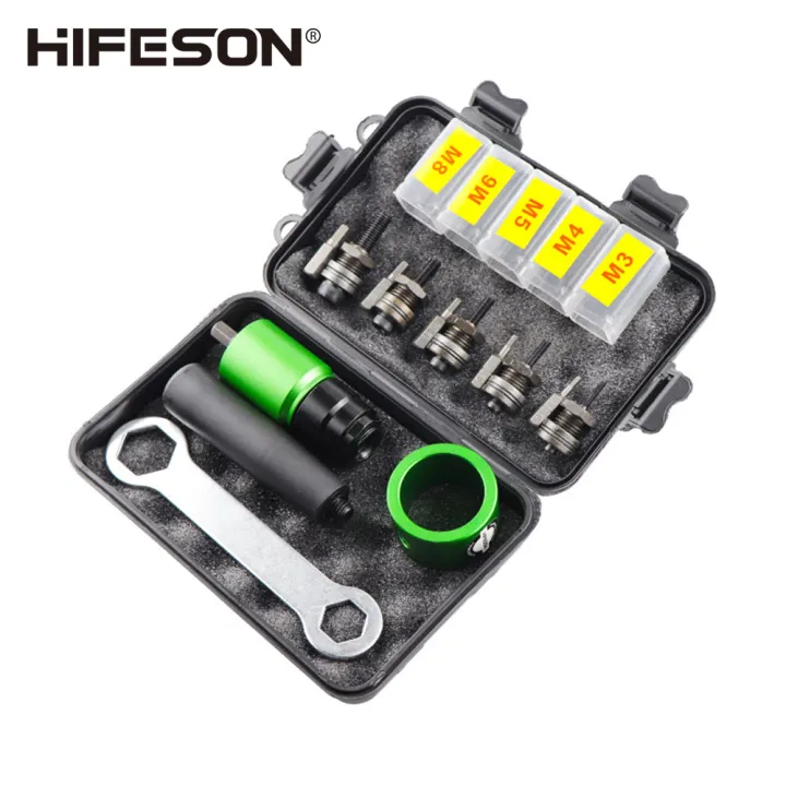 HIFESON M3 M4 M5 M6 M8 Electric G-u-n Adapter Rivet Head Rivet Nut ...
