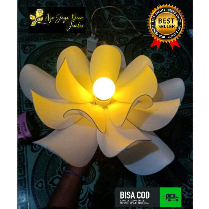 KELOPAK / KAP LAMPU BUNGA DEKORASI CANTIK MURAH DIAMETER 40 CM ...