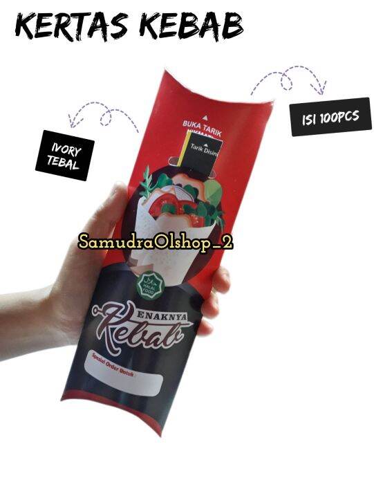 Kertas Kemasan Kebab 100pcs / Box Kebab Model Tarikan / Bungkus Kebab ...