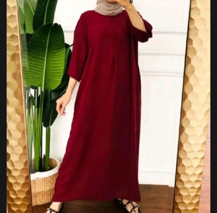 Daster Crinkle Polos Wanita Model Lengan 3/4 Crinkle | Lazada Indonesia