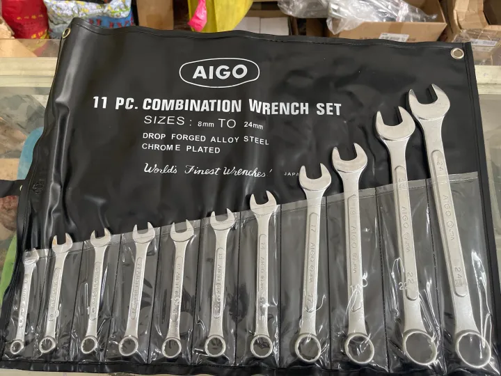 11pcs Aigo Combination wrench set 8-24mm (JAPAN) | Lazada PH