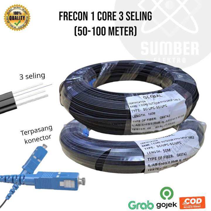 GLOBAL KABEL FO 1 CORE 3 SELING 50-55 METER FIBER OPTIC DROPCORE CABLE ...
