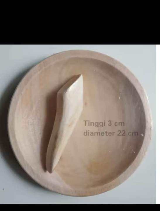 1 set cobek dan ulekan kayu ukuran jumbo (22cm) | Lazada Indonesia