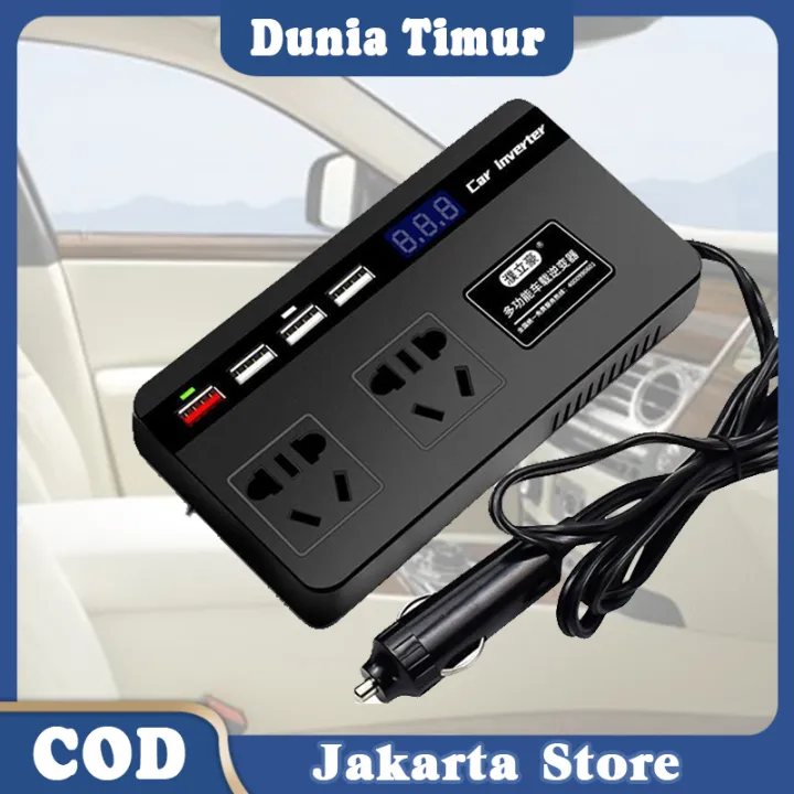 200W Power Inverter Mobil 12V / 24V Modul Inverter DC Ke AC 4 USB Port ...