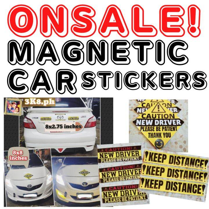 ONSALE! MAGNETIC CAR STICKER | NEW DRIVER | CHILD ONBOARD | LADY DRIVER ...