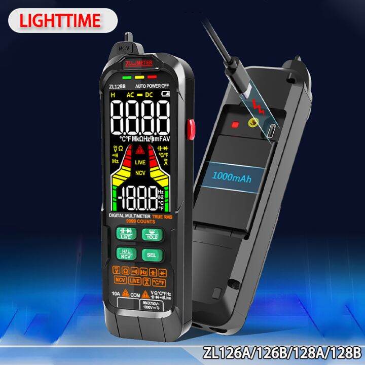 ZL126/ZL128 Digital Color Display Multimeter 6000/9999 Counts AC/DC ...