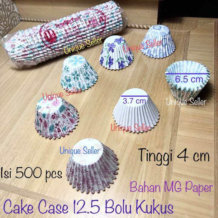 [isi500] Kertas Bolu Kukus 12.5 PUTIH POLOS & MOTIF / Cupcake Case 12,5 / Cake Case 125 mm ...