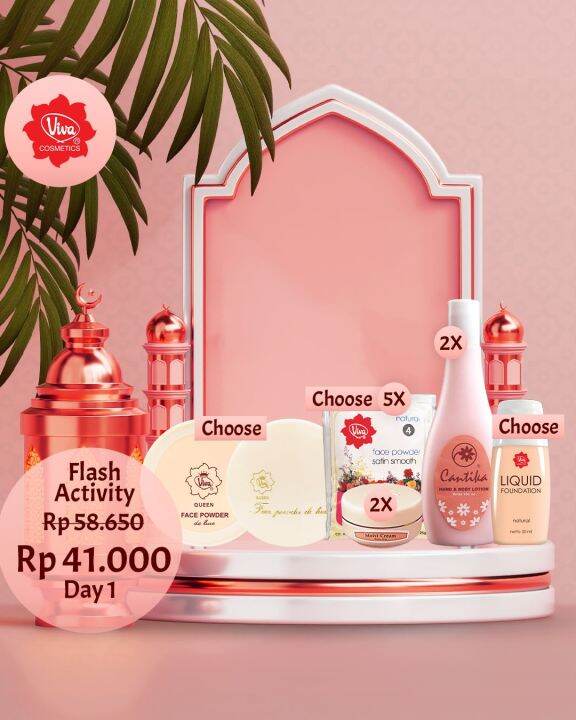 Paket 1 Viva Bedak Doos Deluxe 5 Viva Bedak Zak Mini 2 Viva HBL Cantika ...